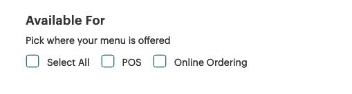 Menu Management: Menus