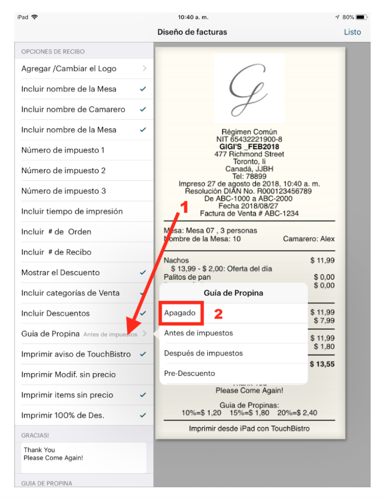 Factura Electronica Guia 5 - Códigos Para Cada Elemento De Menú