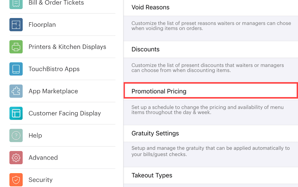 How to Set Up Promotional Pricing in TouchBistro POS