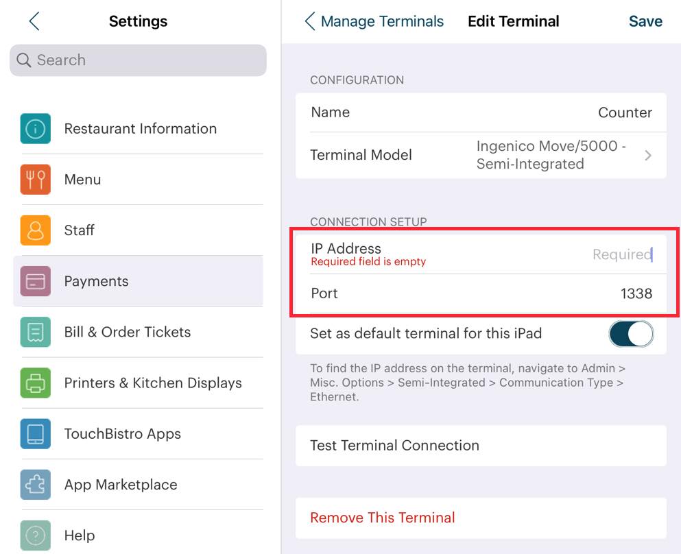 How to Set Up a Chase Move/5000 in Semi-Integrated Mode