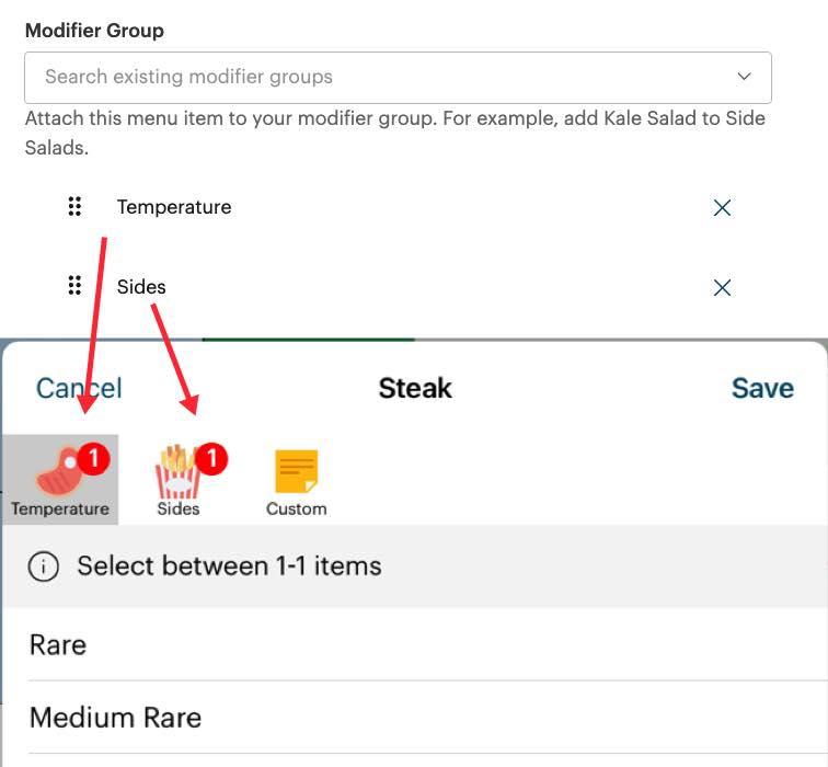 Menu Management: Menu Items
