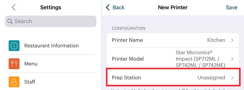 Menu Management: Prep Stations