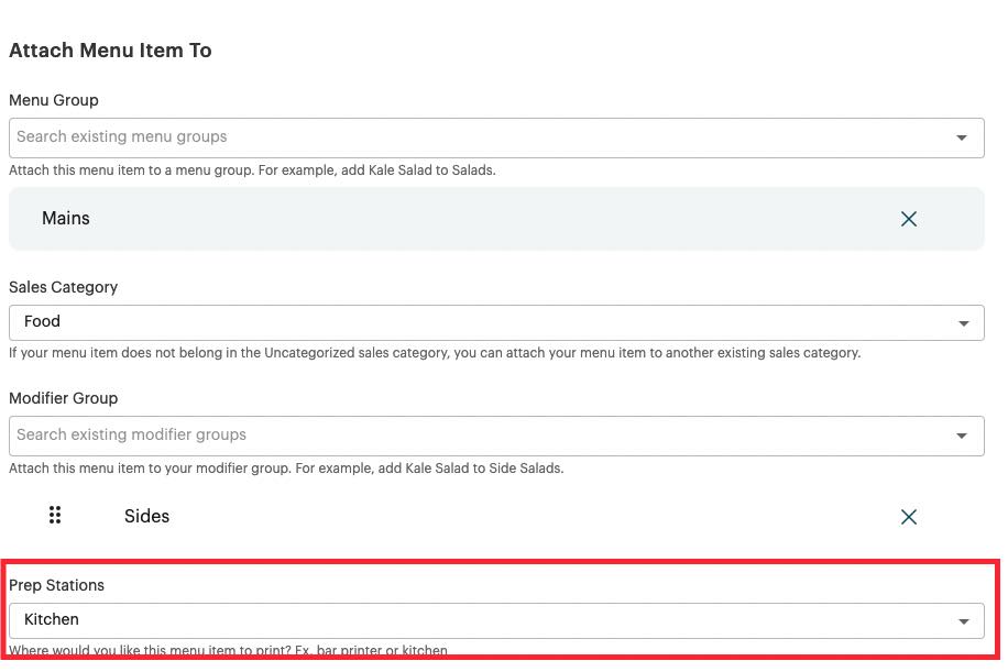 Menu Management: Prep Stations