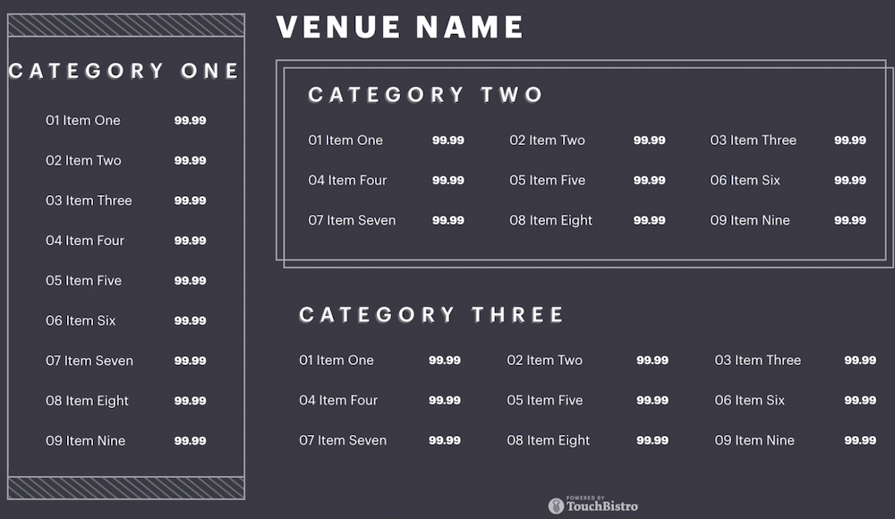 Digital Menu Board Character Counts