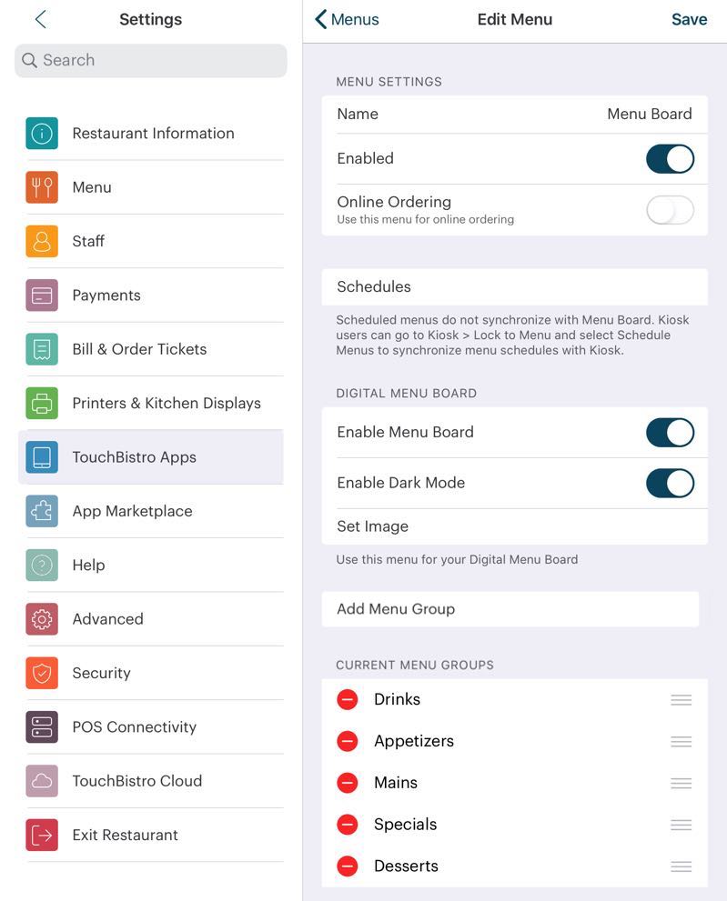 How to Set Up TouchBistro's Digital Menu Board