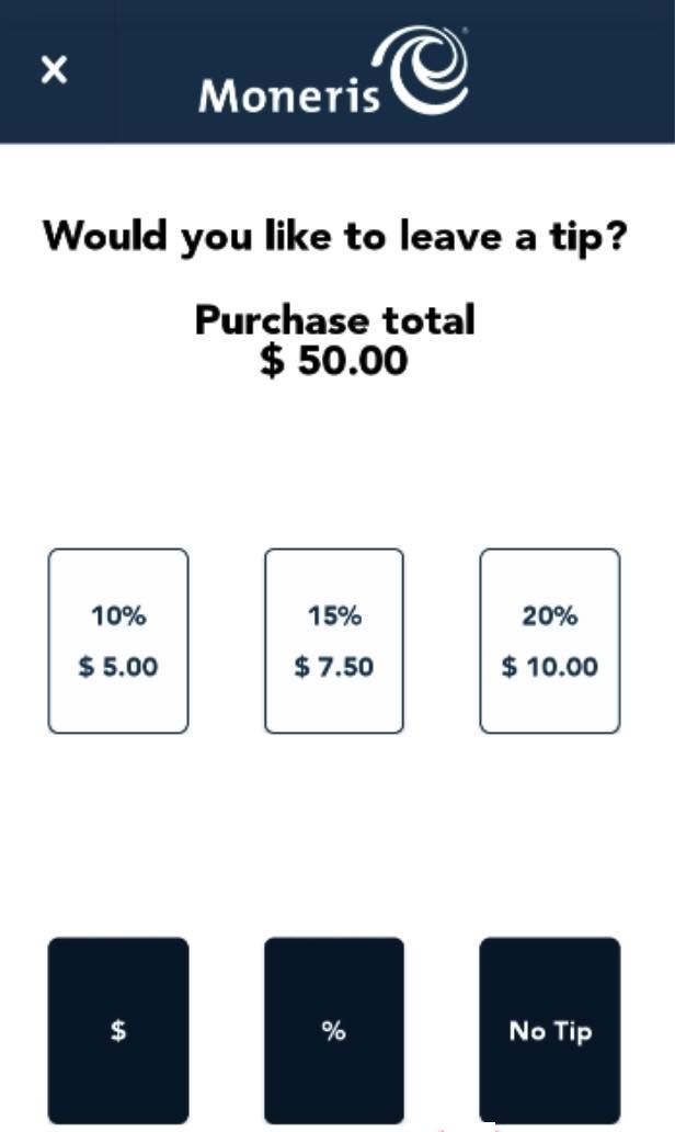 Moneris Go Pay At Table: Taking a Payment