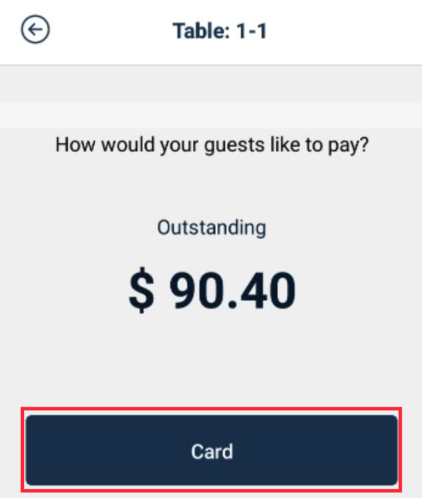 Moneris Go Pay At Table: Taking a Payment