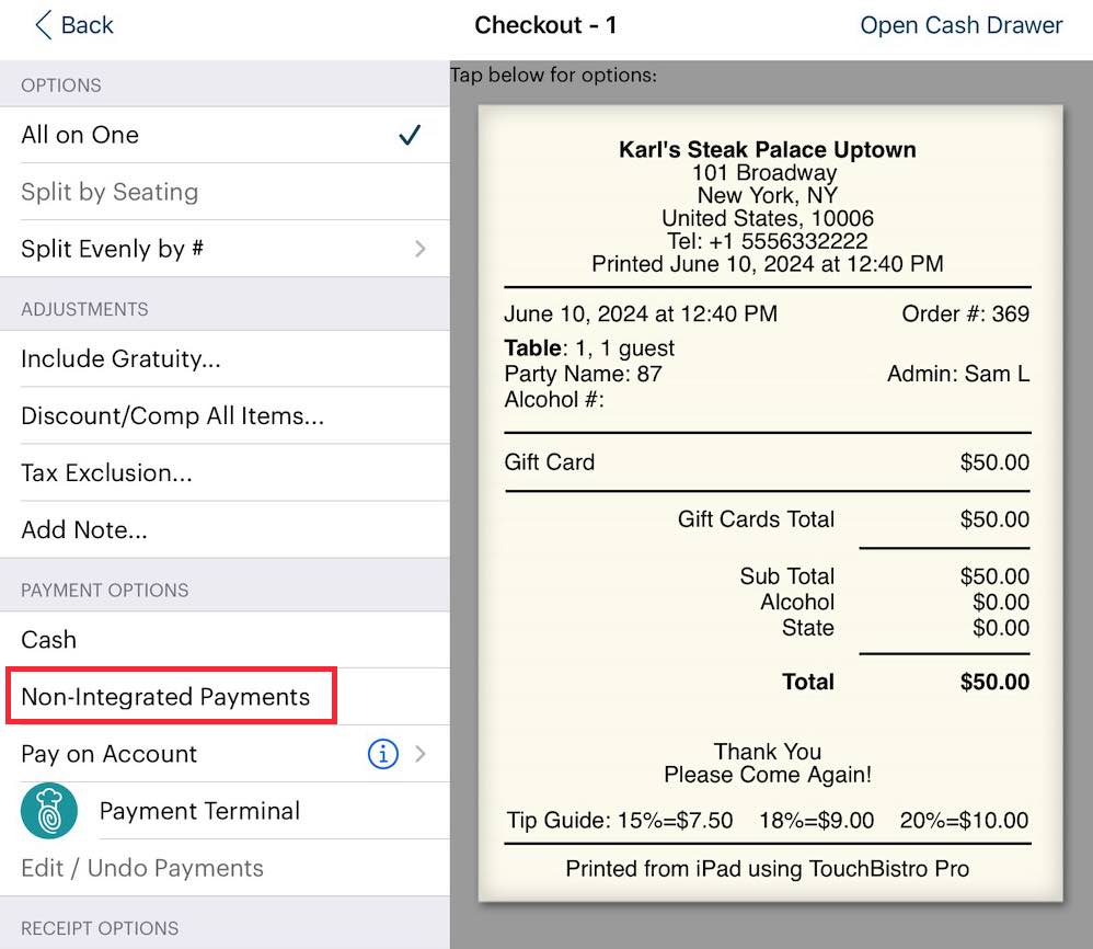 How to Use Non-Integrated Payment Types