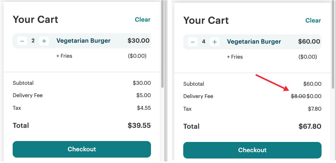 What is the Diner's Experience When Selecting Delivery in Online Ordering?
