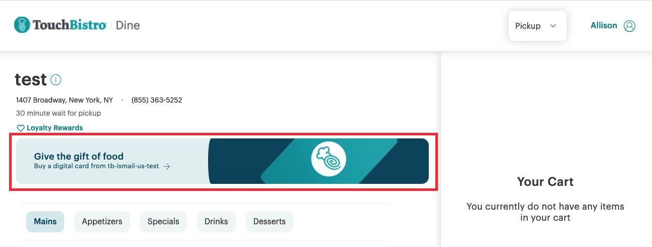 How to Use Digital Gift Cards with Online Ordering