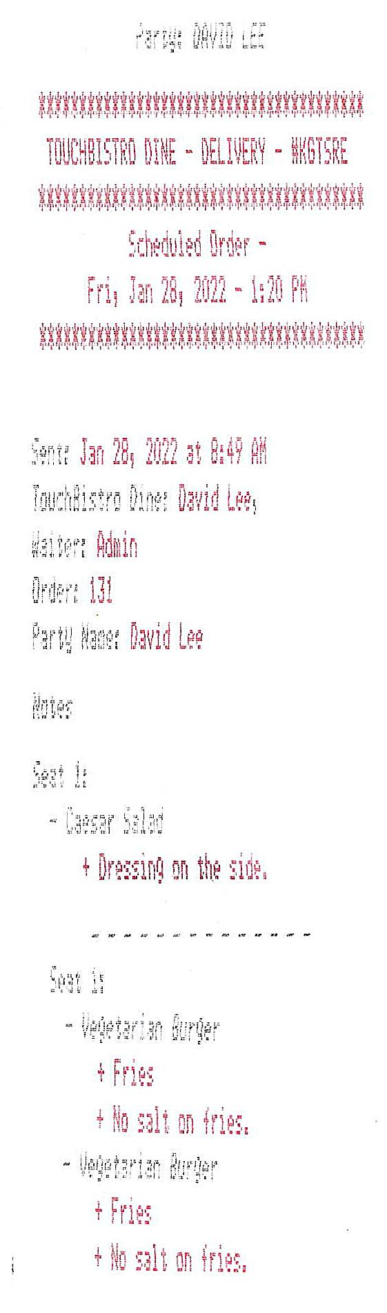 What Do Kitchen Tickets and Receipts Look Like When Printed?