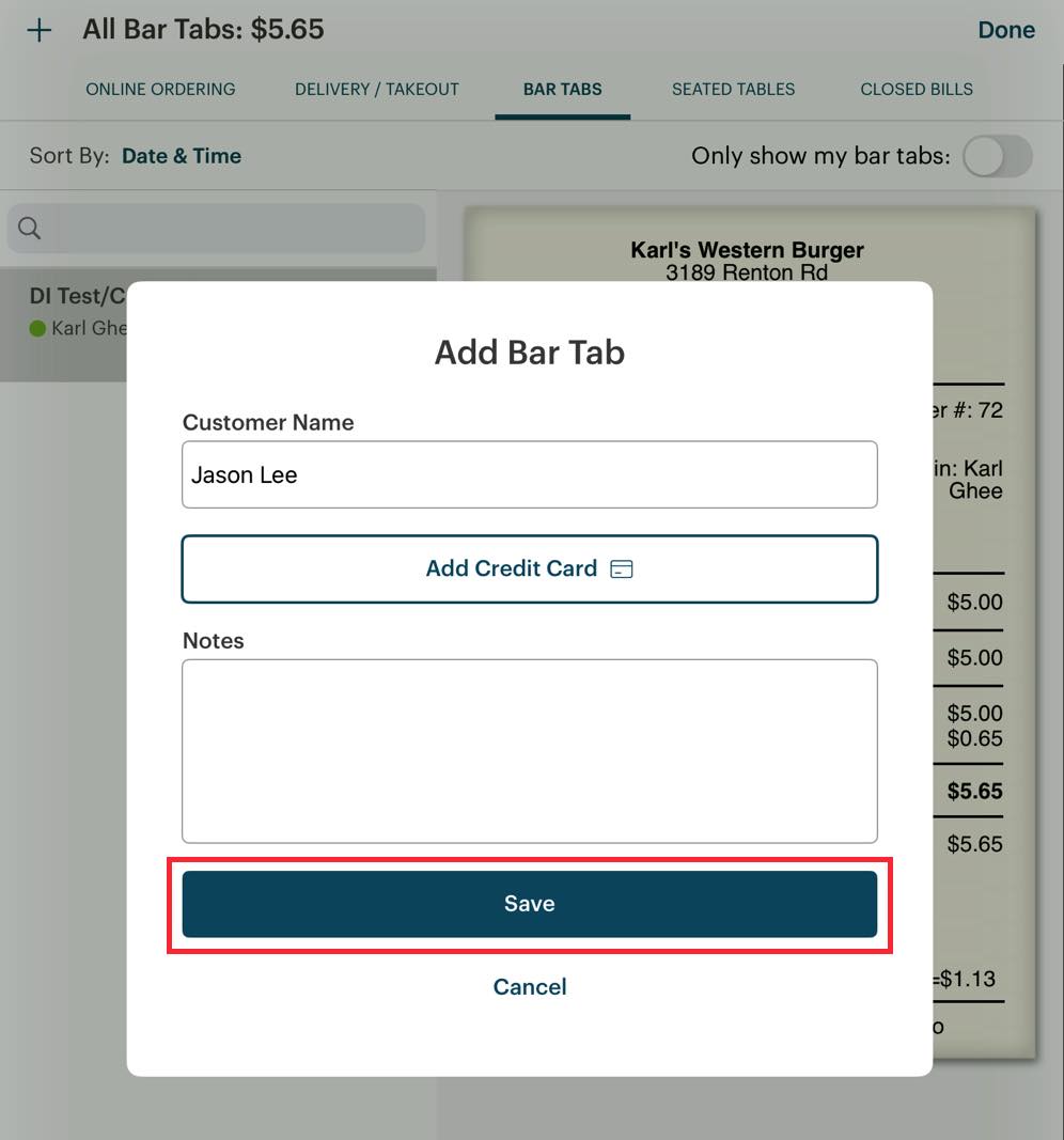 Starting and Closing Bar Tabs with TouchBistro - PAX