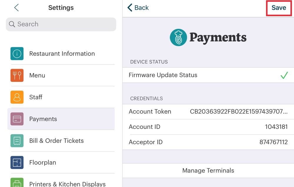 Setting Up the TouchBistro - Payrix Link/2500