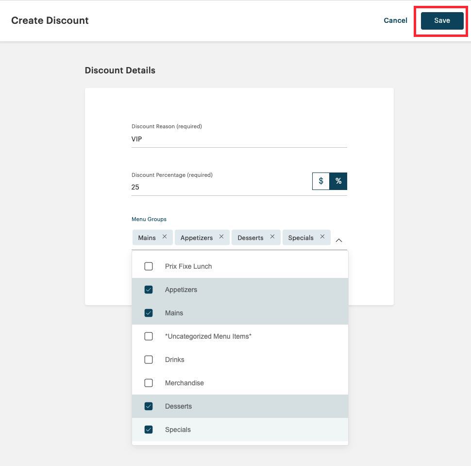 How Do I Set Up Discounts in Cloud Menu