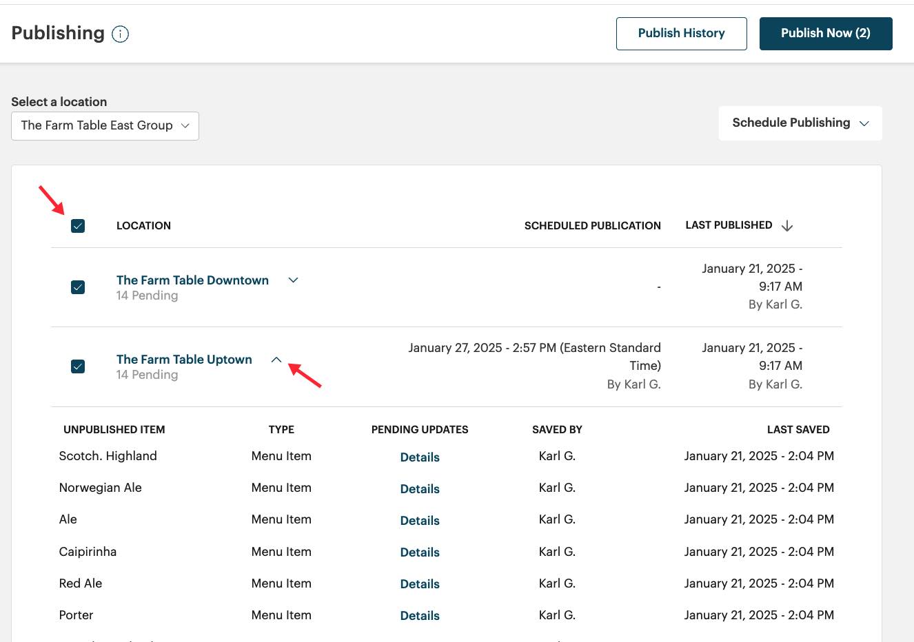 Menu Management: Syncing with TouchBistro POS