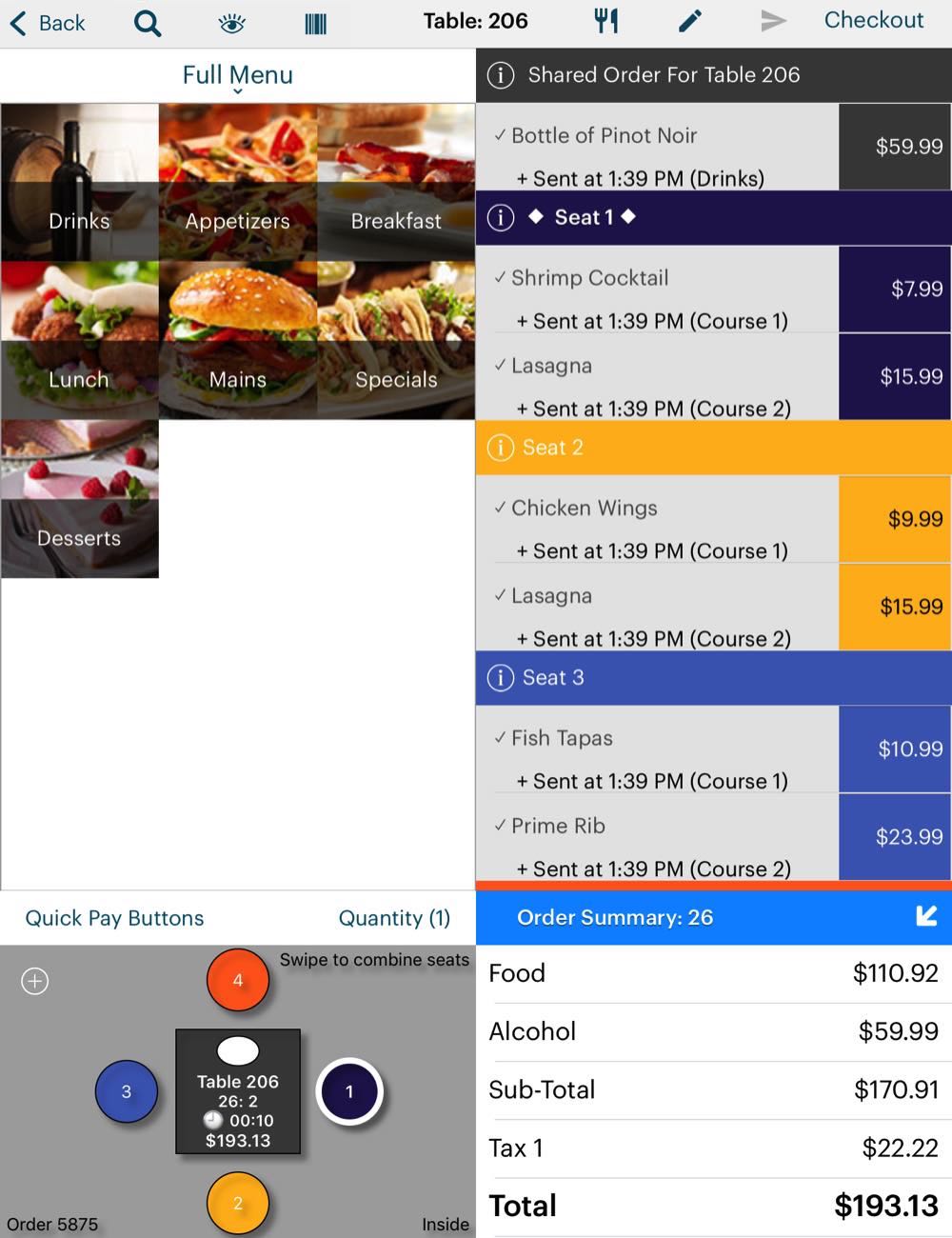 How Do I Take Orders for a Table?