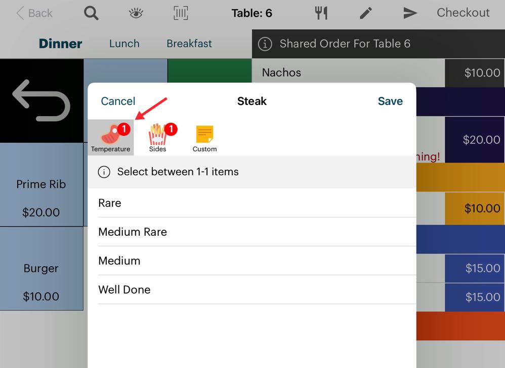 How Do I Modify an Ordered Menu Item?