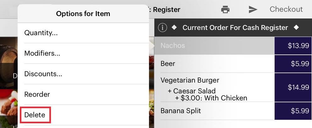 How Do I Delete an Ordered Menu Item?