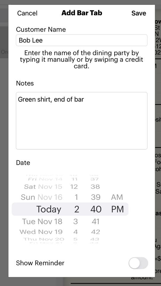 How Do I Take Bar Tab Orders?