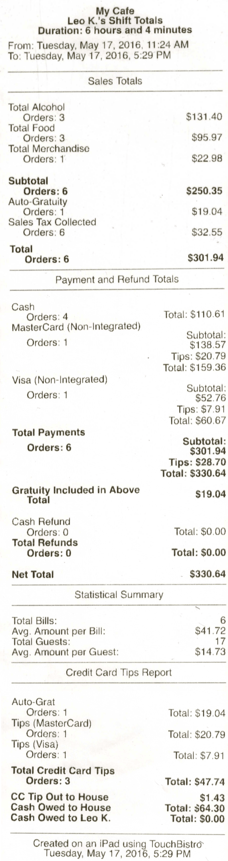 What Do Kitchen Tickets and Receipts Look Like When Printed?