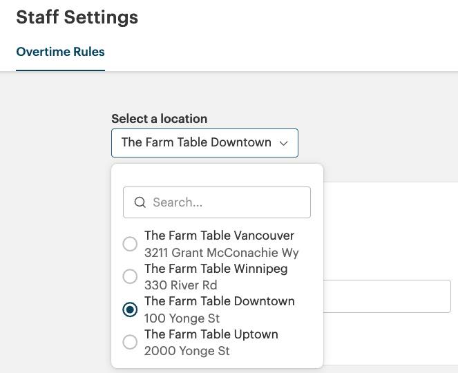 Staff Overtime Rules