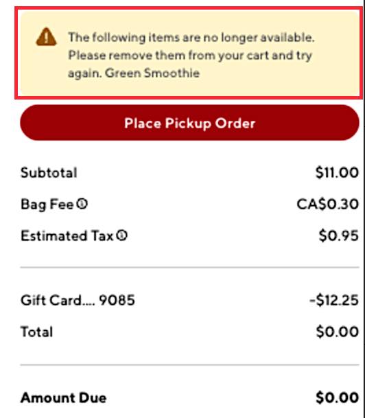 Menu Management: Stock Availability