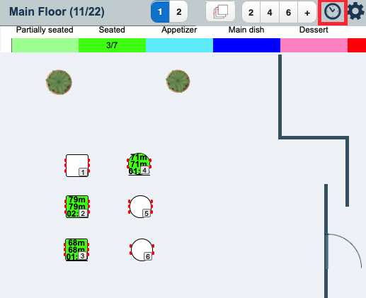 Seating Tables in Floorplan in the TouchBistro Reservations App
