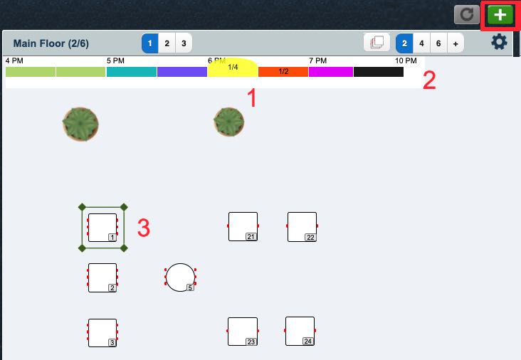Seating Tables in Floorplan in the TouchBistro Reservations App