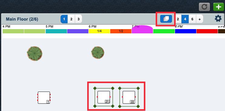 Seating Tables in Floorplan in the TouchBistro Reservations App