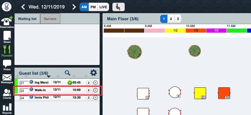 Seating Tables in Floorplan in the TouchBistro Reservations App