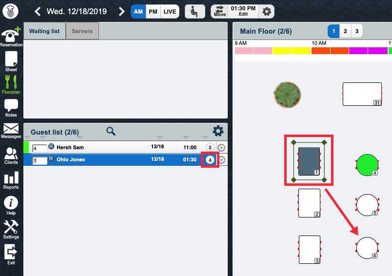 How Do I Use the Guest List Options in TouchBistro Reservations App?