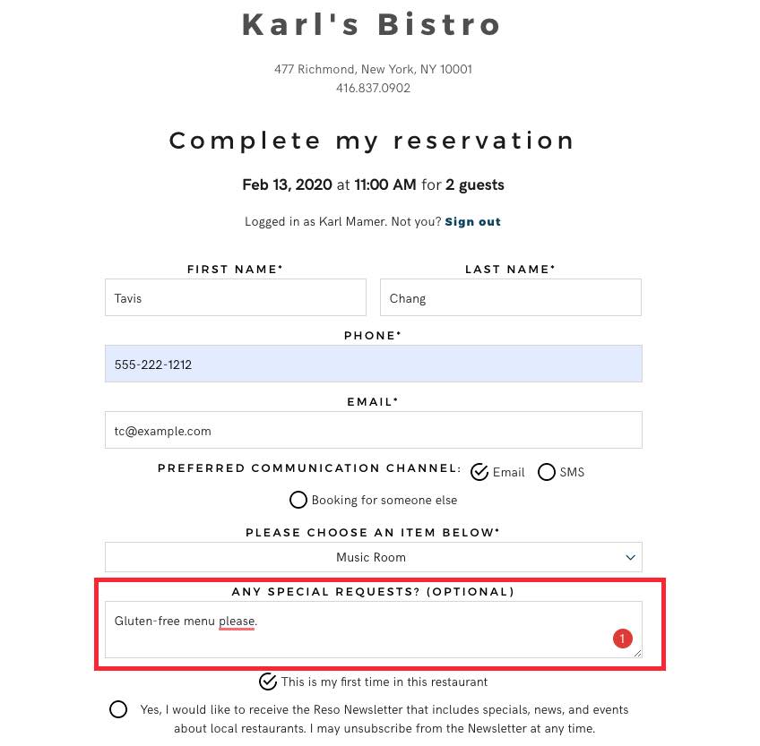 How Do I Use the Guest List Options in TouchBistro Reservations App?