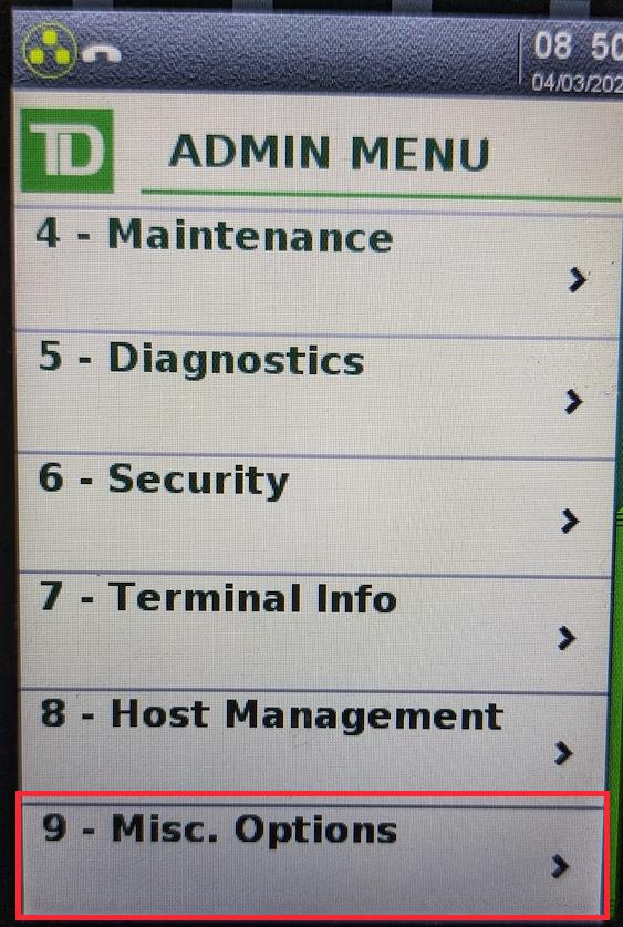 How to Set Up a TD Move/5000 for iPay@Table