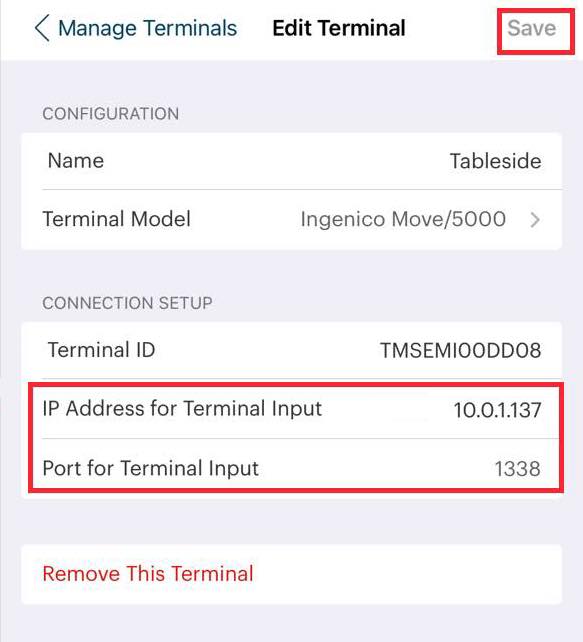 How to Set Up a TD Move/5000 for iPay@Table