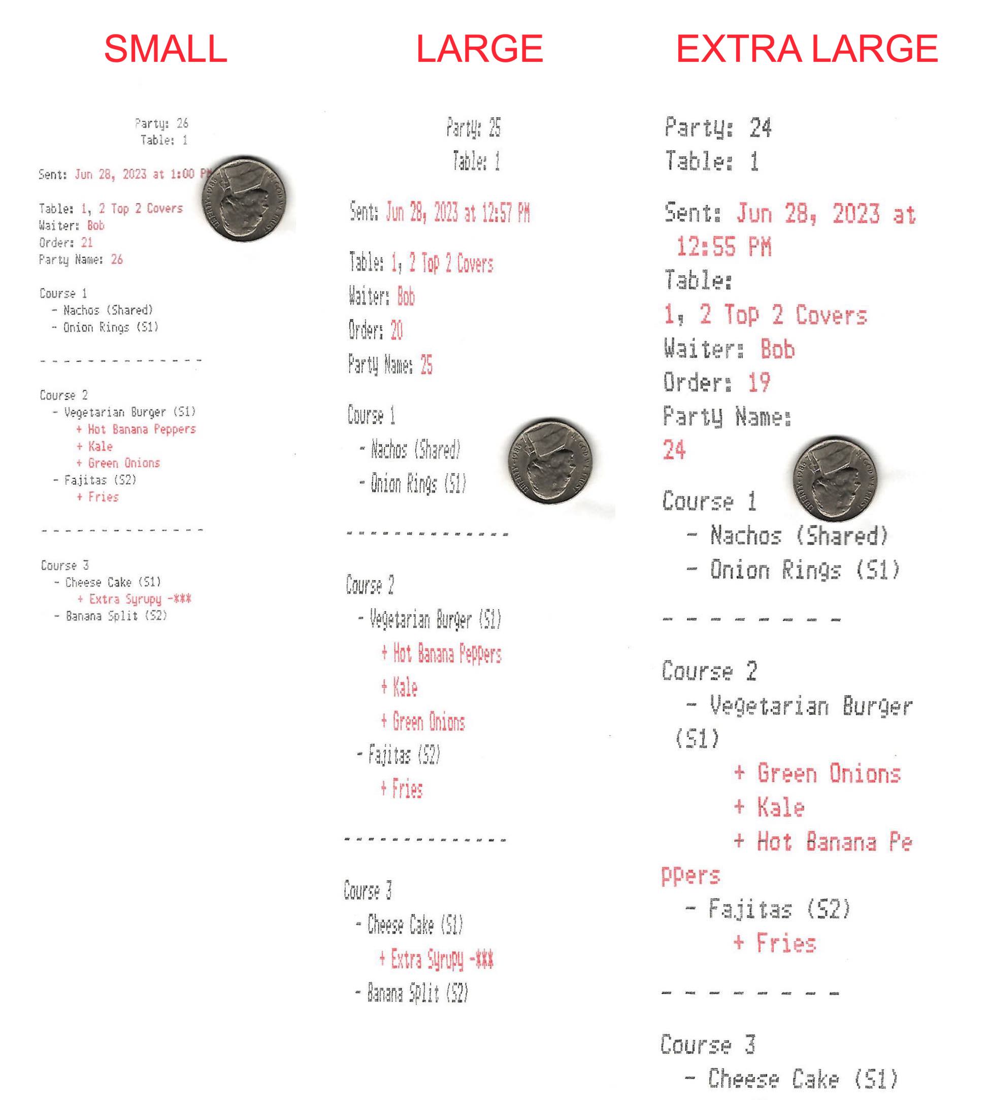 What Do Kitchen Tickets and Receipts Look Like When Printed?